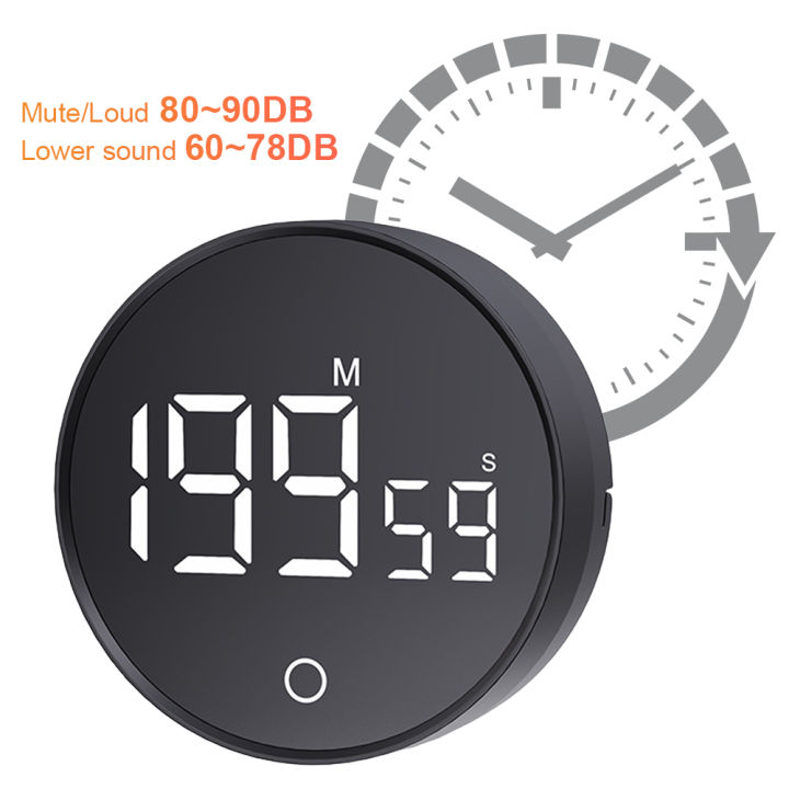 Magnetic LED Digital Kitchen Timer Large LED Display Mechanical Remind ...