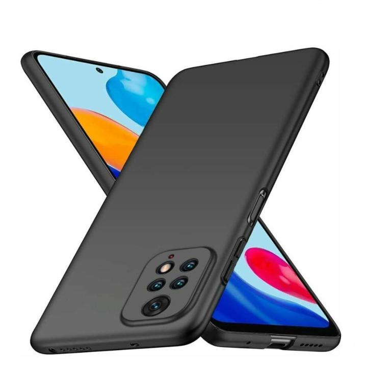 Xiaomi Redmi Note 11 4G Soft Silicon Matte Black Back Cover Case Airbag ...