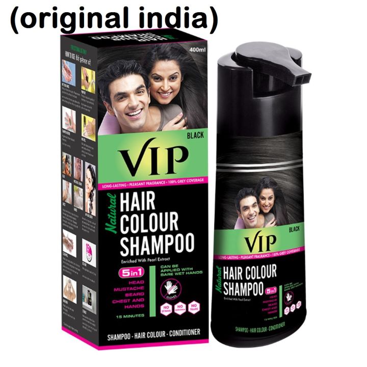 VIP Hair Colour Shampoo - 180ml Black original | Daraz.pk