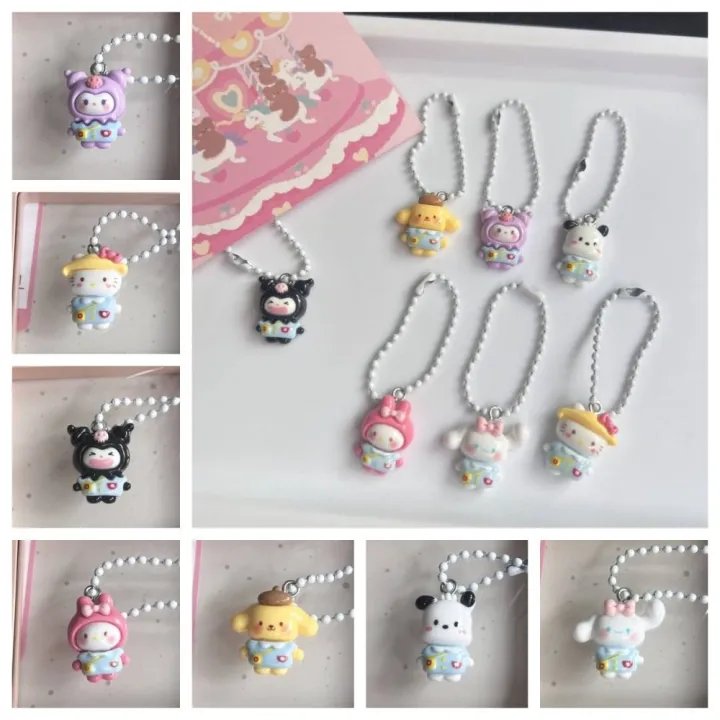 Mini My Melody Kuromi Keychain KT Cat Pachacco Cinnamoroll Pendant ...