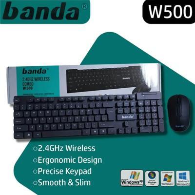 Banda W500 Wireless Keyboard and Mouse Combo | 2.4GHz, Slim Full-Size ...