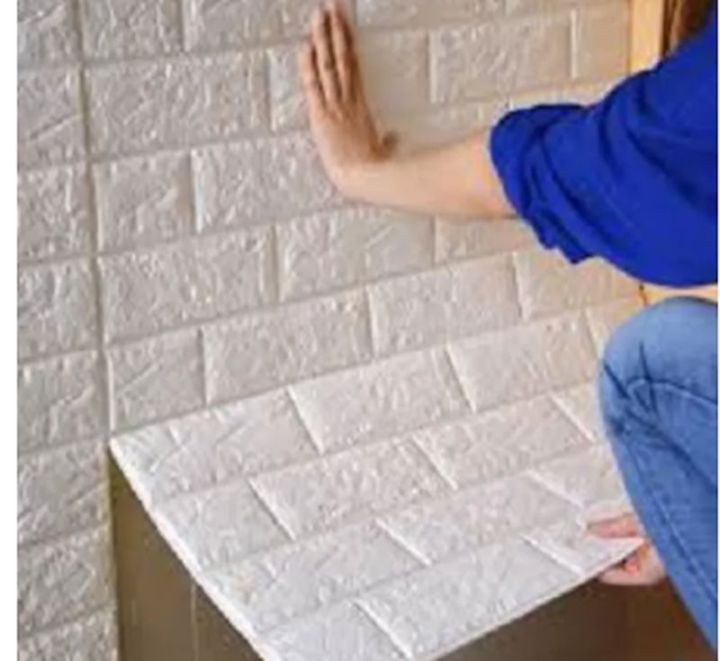 A J MOLL 3D Brick Stone Wall Sticker Self-Adhesive Foam Wallpaper ...