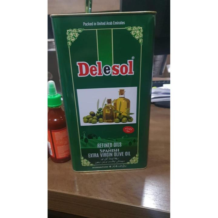 Delesole Extra virgen 4 litter Olive Oil Tin | Daraz.pk