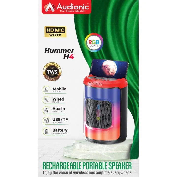 Latest Audionic Hummer H4 / Bluetooth Portable Speaker With Deep Base ...