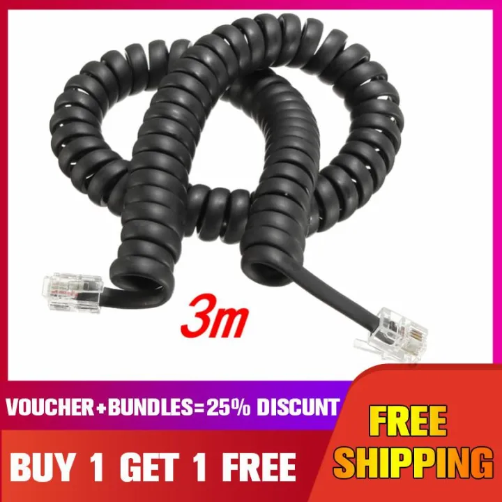 3M Telephone Handset Phone Extension Cord Curly Computers Coil Line ...