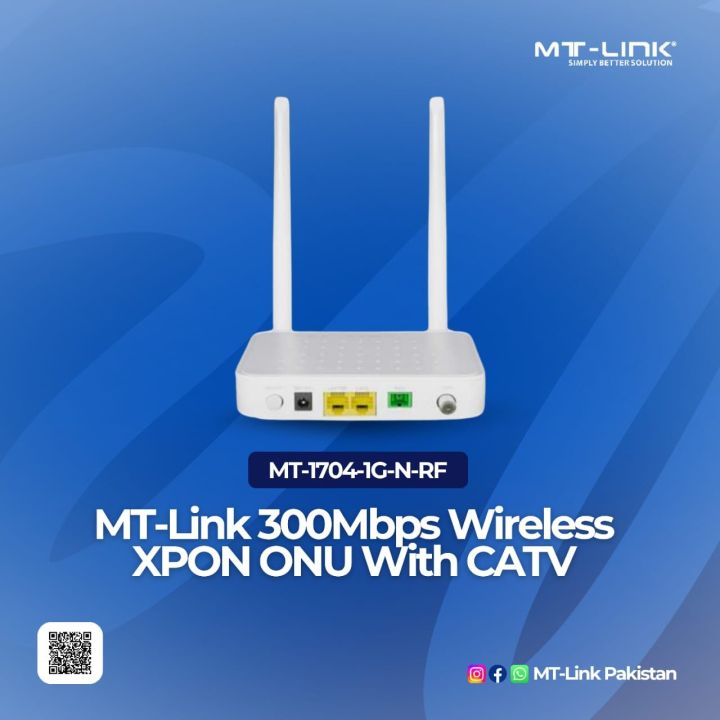 MT-LINK Fiber Router MT-1704-1G-N-RF 300Mbps Wireless XPON ONU with ...
