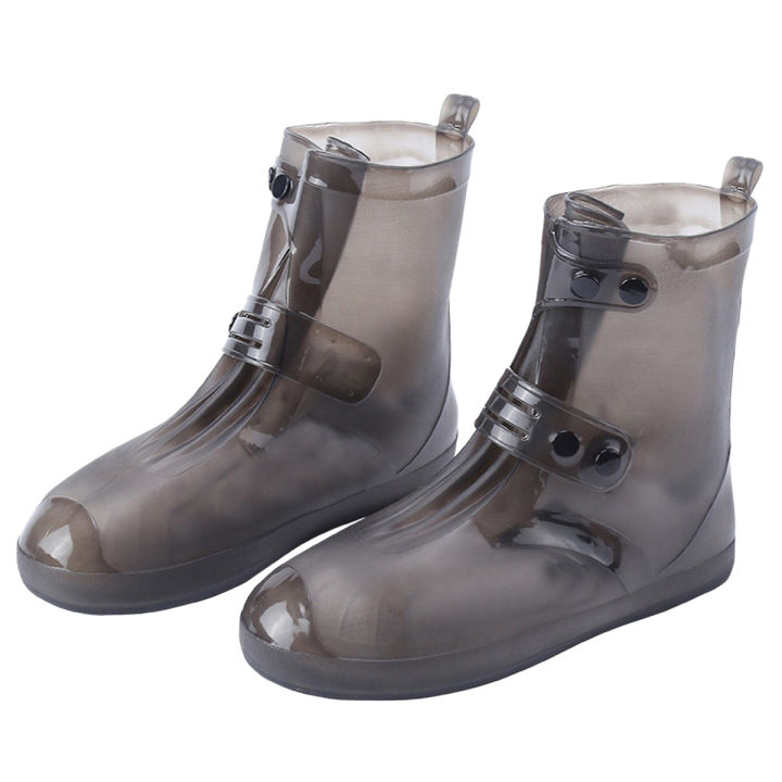Protective Anti-Slip Waterproof Thick Buttons Rain Boot Cover High-Top ...