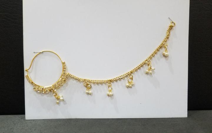 ASIAN Nath Chain Nose Ring Bridal Nath Nose Pins - Nathiya - Nose Nath ...