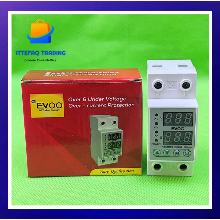 EVOO 2 in 1 Display Digital Adjustable Over Under Voltage Protector ...