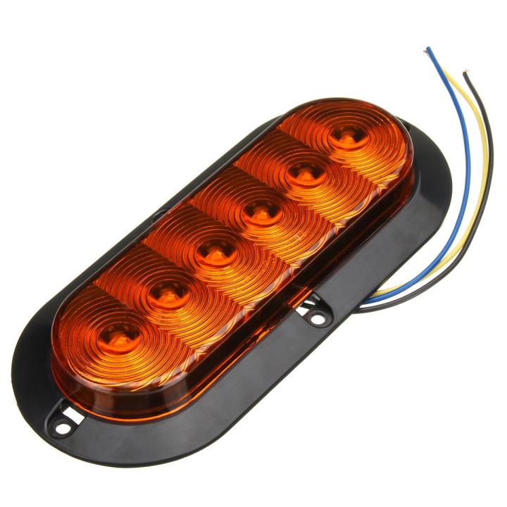 1 PCS Trailer Truck Red LED Surface Mount 6" Oval Stop Tail Brake ...