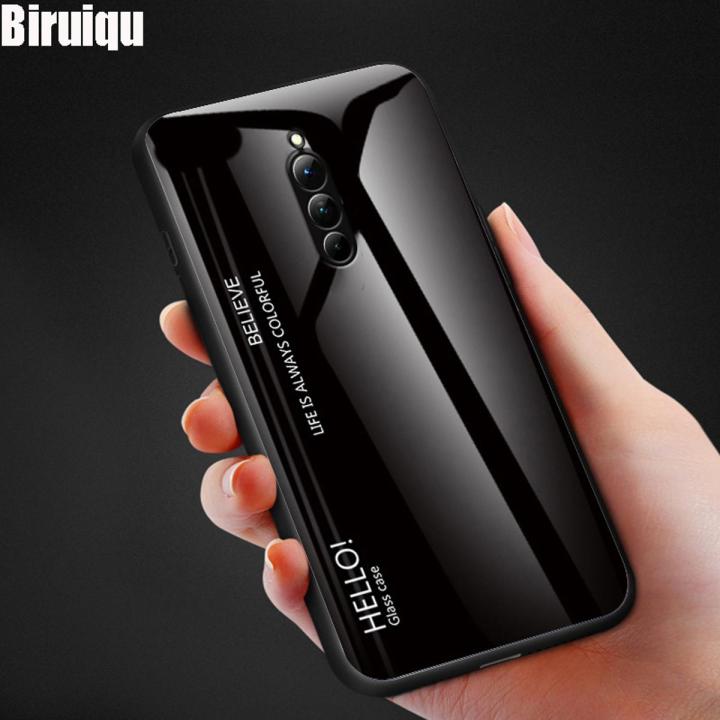 Biruiqu For ZTE Red Magic 8 Pro Shockproof Gradient Tempered Glass Back ...