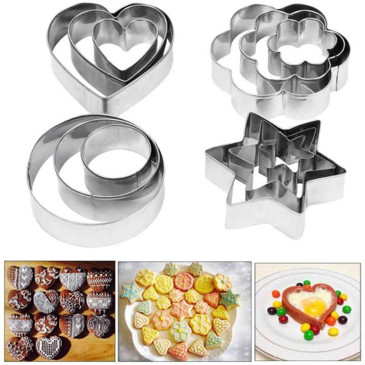 12 piece Multi Shapes Metal Cookie Cutter Set | Daraz.pk