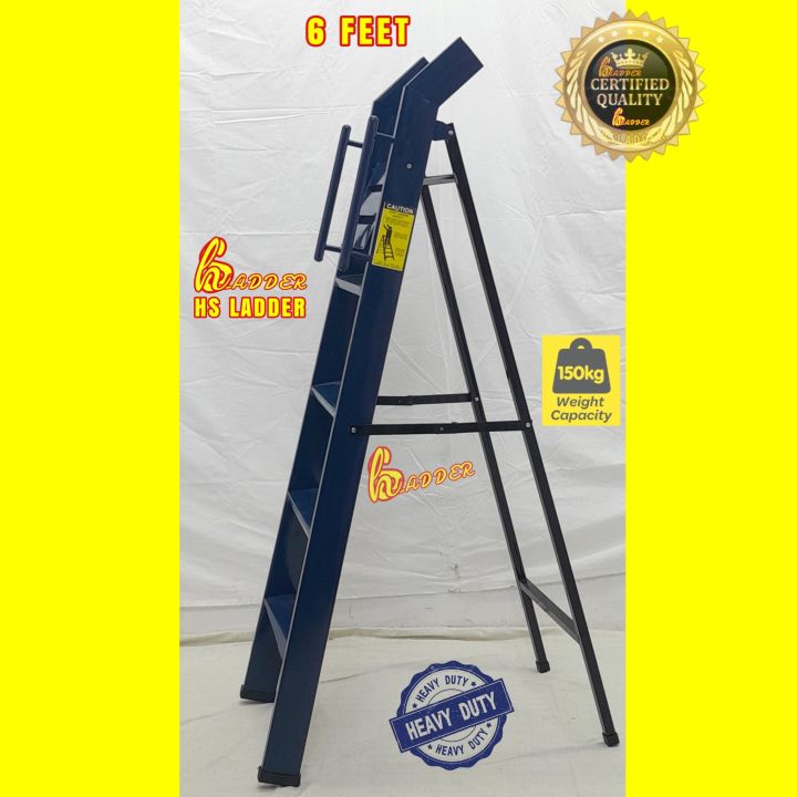 5 Step Folding Ladder Non-slip Platform Stool Heavy Duty Ladder Folding ...