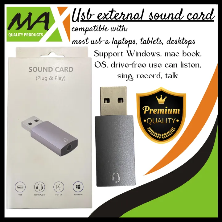 USB 2.0 SOUND CARD USB 2.0 INTERFACE A MALE CONNECTER 3.5 MM AUDIO ...