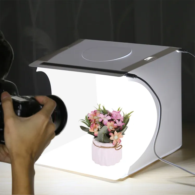 20cm Photography Box 2 LED Panels Folding Portable 1100LM Light Photo Lighting Studio Shooting Tent Box