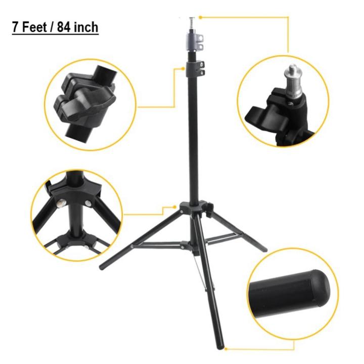 7 Feet Tripod Aluminum Compact Light Stand with holder Thread Used with Reflectors, Soft Boxes ...