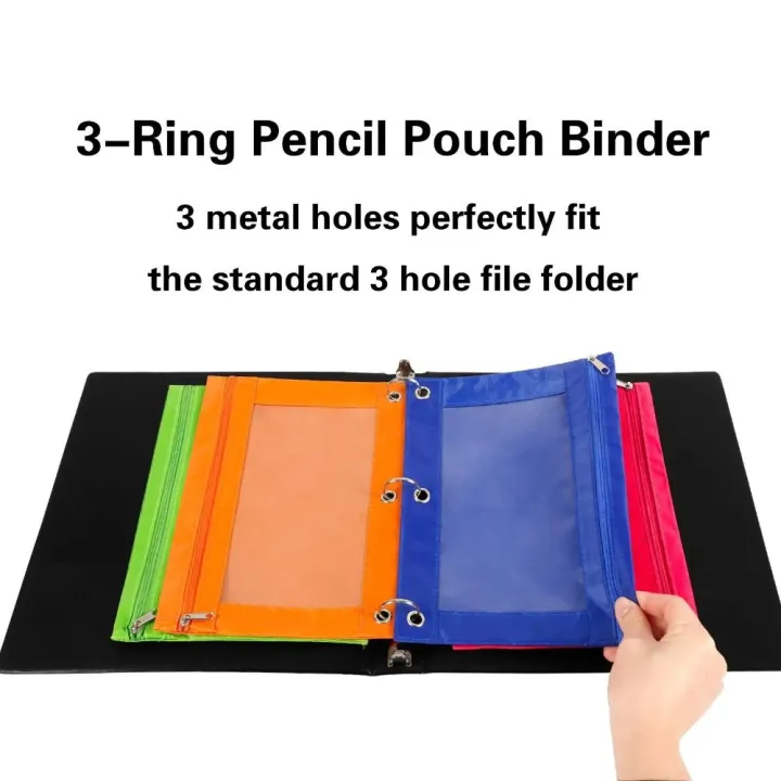 Filing Products Zippered Binder Pencil Pouch Pen Case with 3 Rings B5 ...