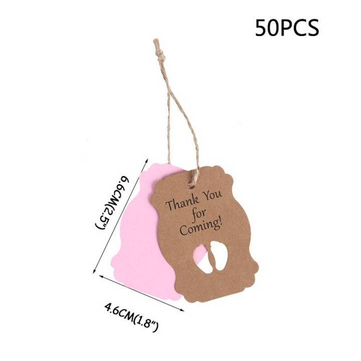 【KuaKe Mall】50pcs Baby Tag Labels Thank You Coming Tags Born Boy Girl ...