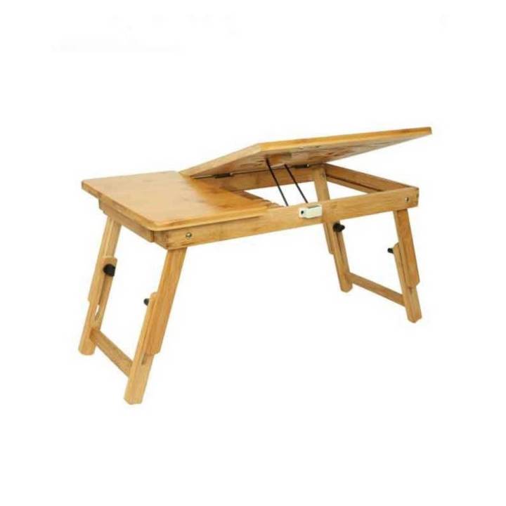 Suncool Portable Bamboo Laptop Wooden Table With Fan Daraz.pk
