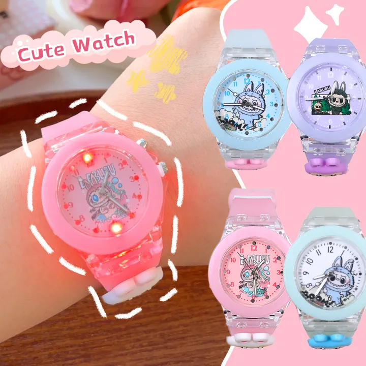 Kawaii Labubu Luminous Watch Cartoon Student Electronic Watch LED ...