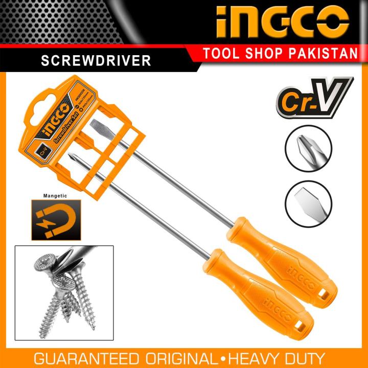 Ingco 2pcs Screwdriver Set Magnetic and CrV - ( NS ) | Daraz.pk