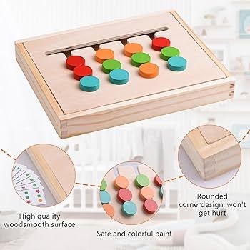 Kids Montessori Wooden Color Matching Puzzle Toy – Early Learning ...