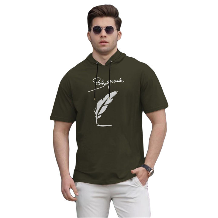 Hudi t-shirt printed half sleeves | Daraz.pk