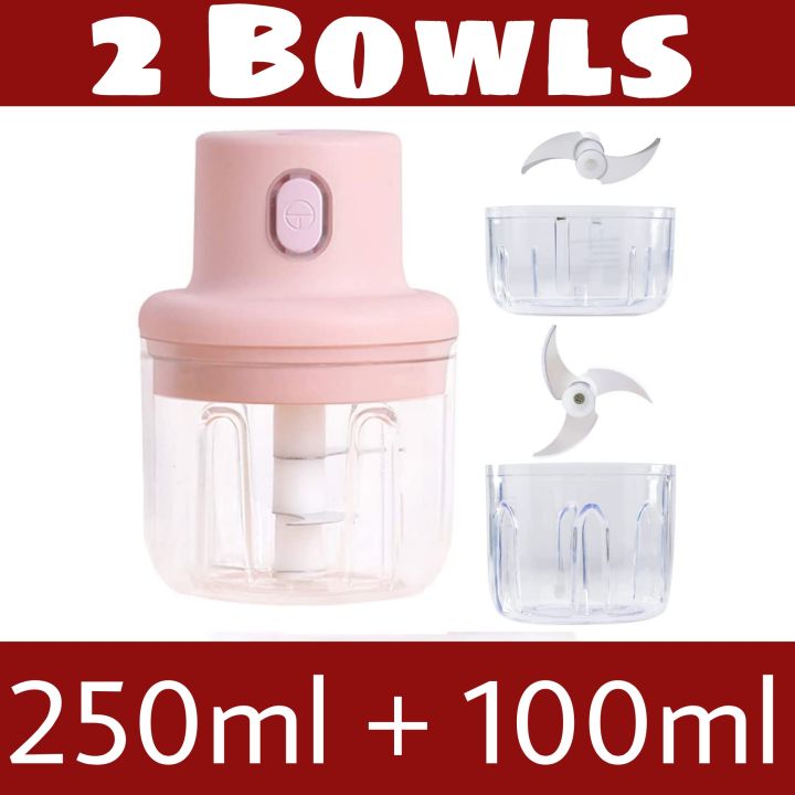 USB Chargeable Electric Chopper 250ml Portable Wireless Vegetable ...
