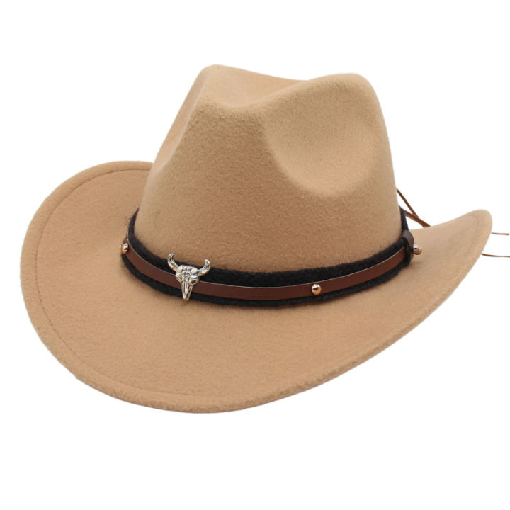 Tibetan warped top hat Western cowboy hat Tibetan felt hat new cow head ...