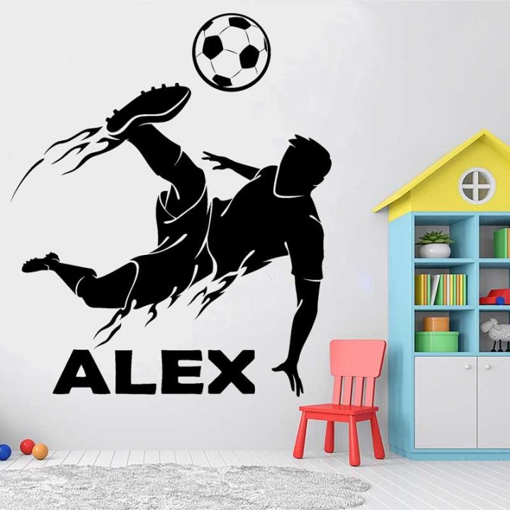 Custom Name and Number Soccer Player Wall Decal Home Decor for Boys ...