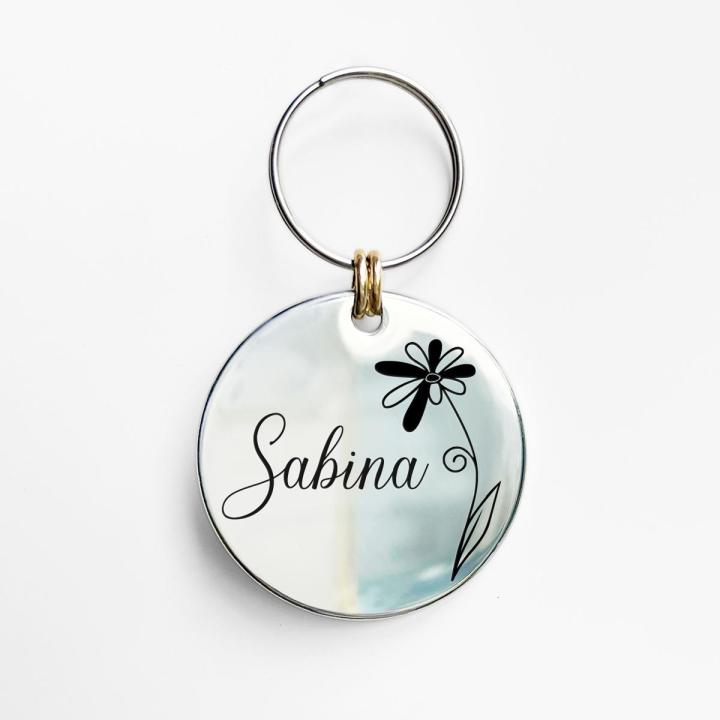 Personalized Cat Dog Tags MW004 Birth Flowers Pattern for Collar ...