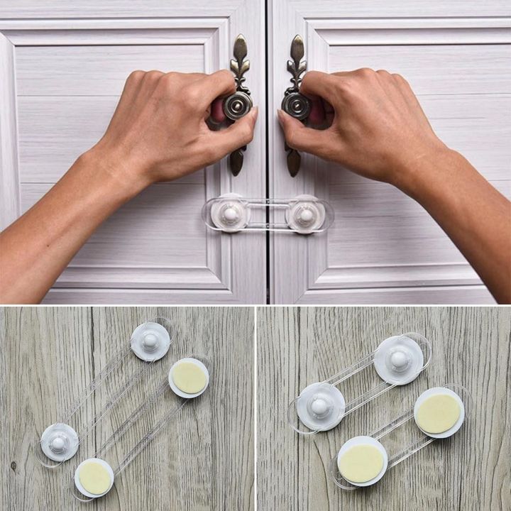 Portable Plastic Child Safety Lock Anti-pinch Transparent Baby Cupboard ...