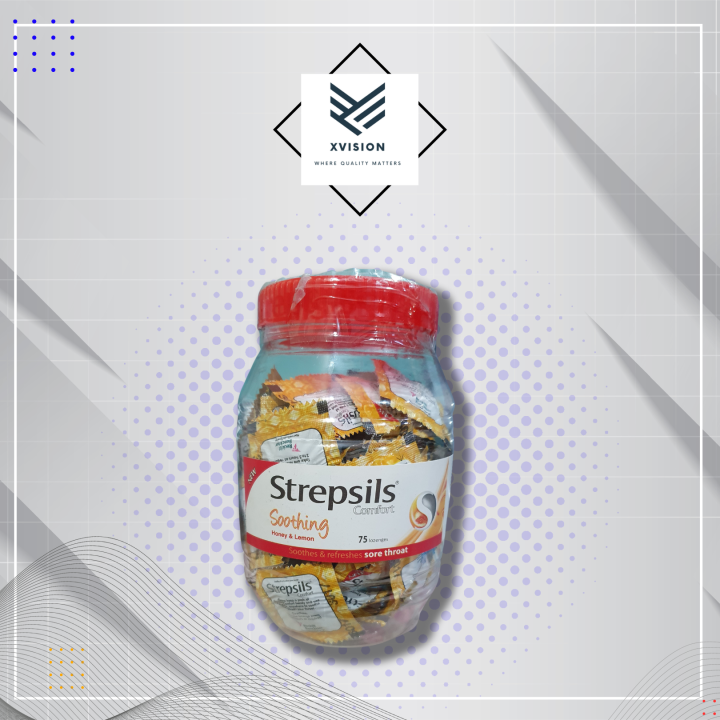 XVision Strepsils Comfort Honey & Lemon Lozenges Jar, 75 Ct | Daraz.pk