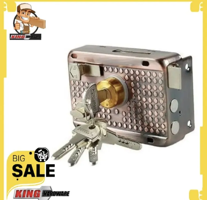 Main Gate Lock | Door Lock with 5 Keys | LT Rim Lock Good Quality ...