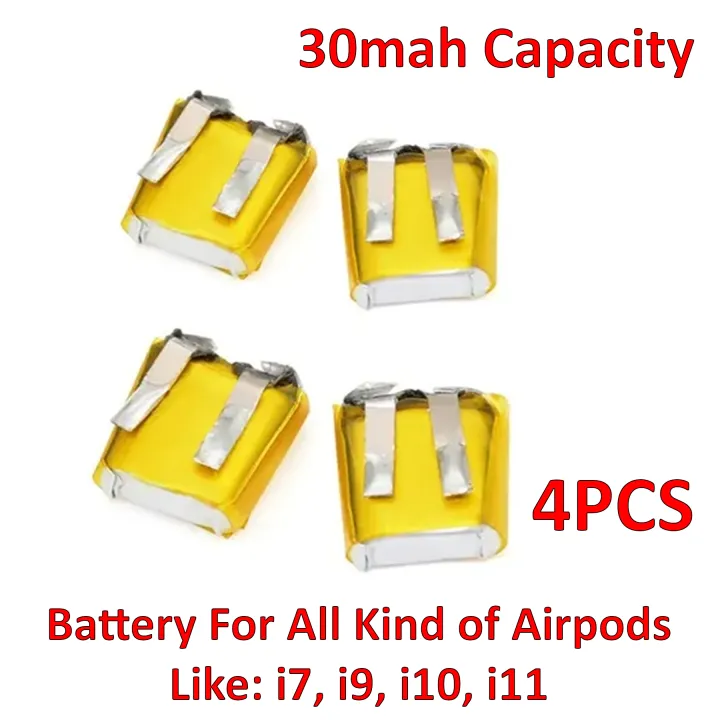 4PCS Airpods, TWS Small Airbirds Batteries 30mah Capacity | Daraz.pk