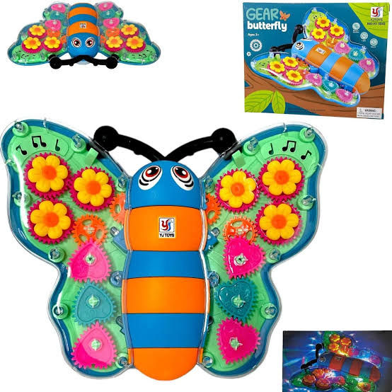 FunBlast Transparent Butterfly Gear Toys - B/O Musical Butterfly Toy ...