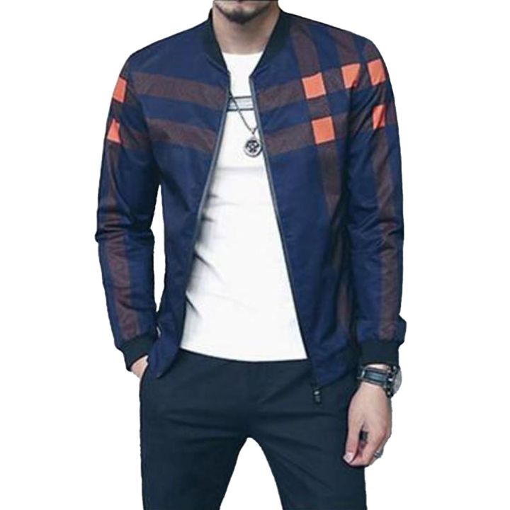 Classic Plaid Men's Jacket Good Stitched zipper open - Stylish and ...