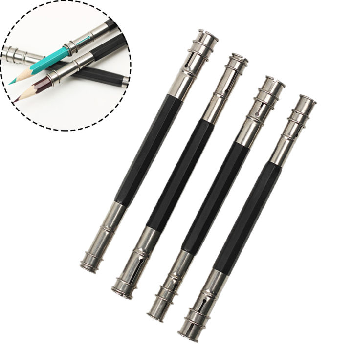 4 PCS Artist Sketch Writing Metal Art Write Tool Pen Holder Pencil ...