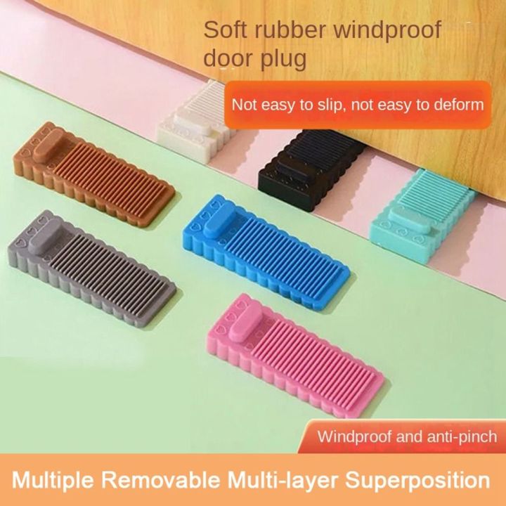 New PVC Door Stopper Wedge Safety Floor Holder Anti Collision Wall ...