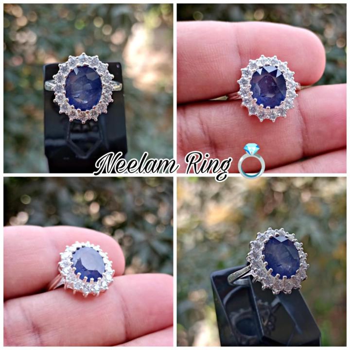 Original Neelam In Turkish Rings for Girls/Women 925 Pure Silver | Daraz.pk