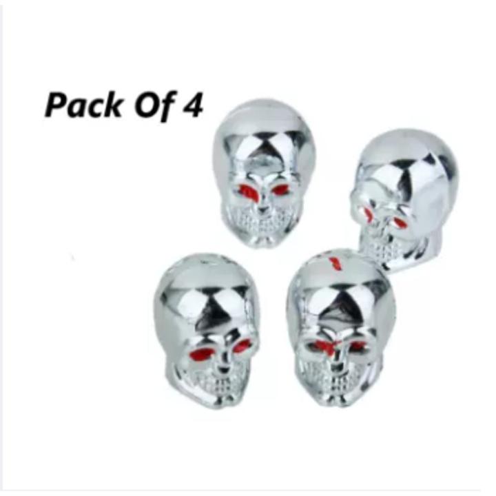 4 pcs of Evil Skull Tire Tire Air Valve Stem Nozzle Dust Caps Car Bike ...
