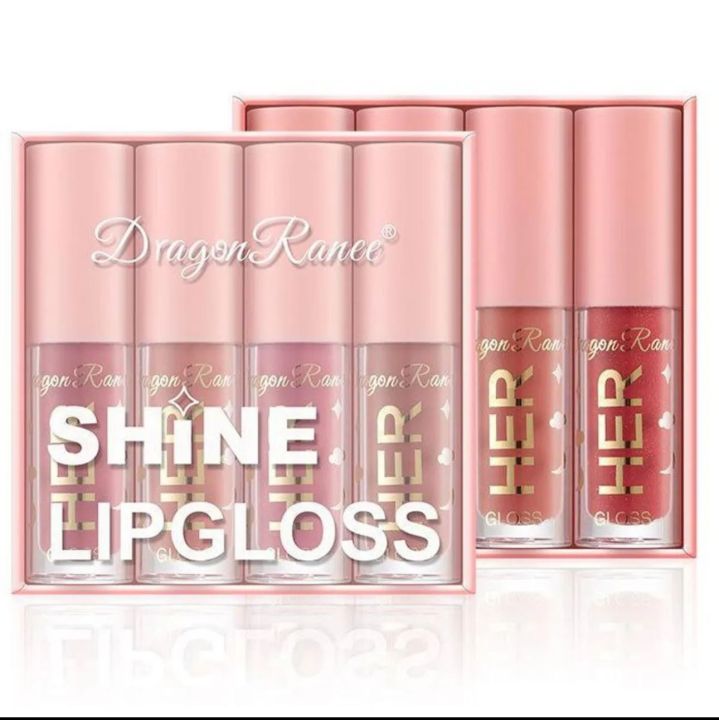Dragon Ranee 4PCS Set Shine Lipgloss for Beautiful Lips | Daraz.pk