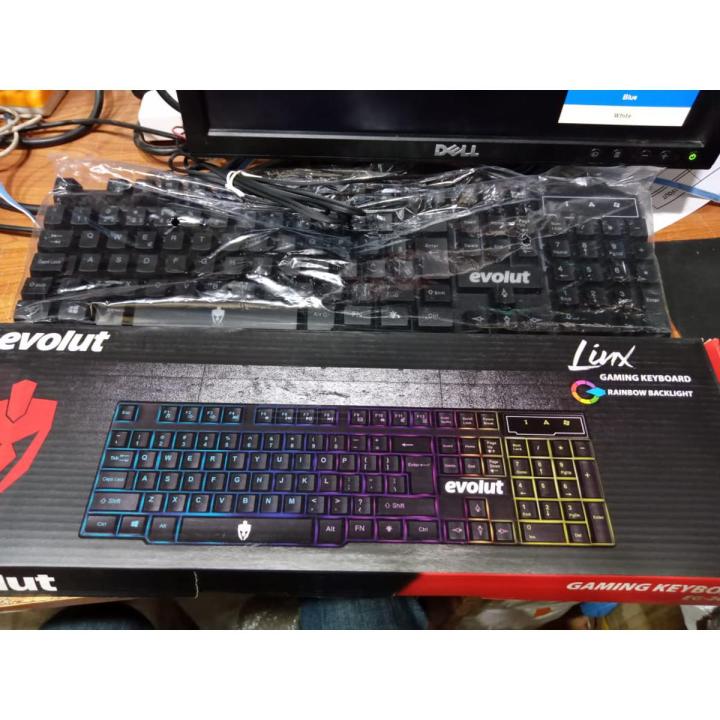 Evolut Backlit Gaming Keyboard RGB 3 Color Lightning Multiple Effects ...