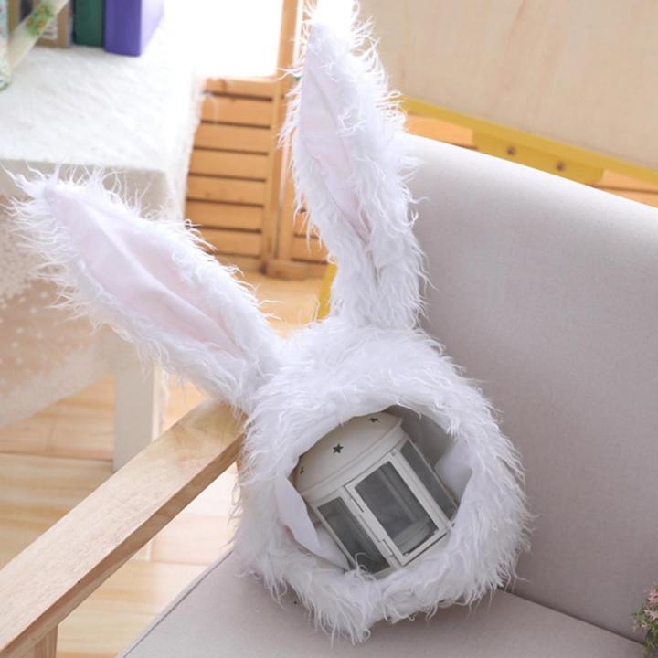 Rabbit Ears Hat Caps Headgear with Earflaps for Cosplay Costume White ...
