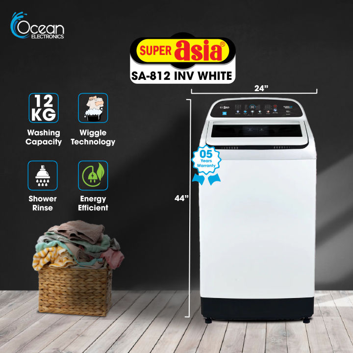 Super Asia Automatic Inverter Washing Machine SA-812i Auto Inverter ...