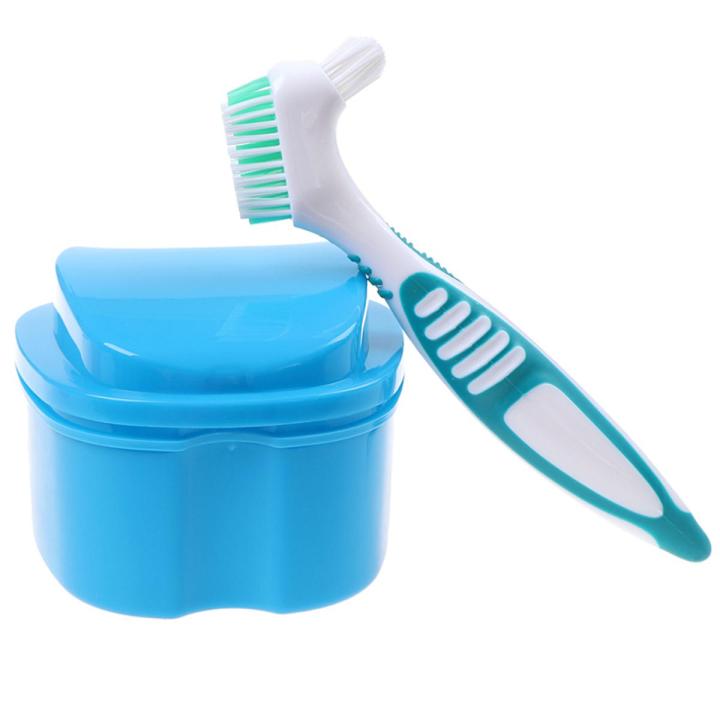 Denture Box and Brush set retainer cleanning denture case brush ...