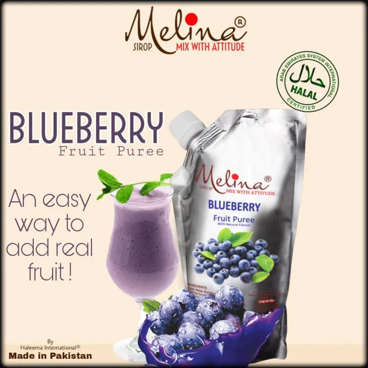 Melina - Blueberry Puree 1 kg | Real Fruit | Natural Mixer for ...