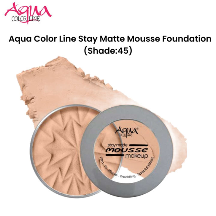 Aqua Color Line Stay Matte Mousse Foundation (Shade:45) | Daraz.pk