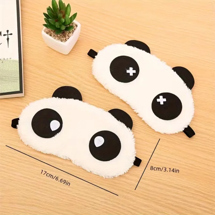 Cute Panda Plush Sleep Eye Mask | Soft Cartoon Eye Cover | Comfortable ...