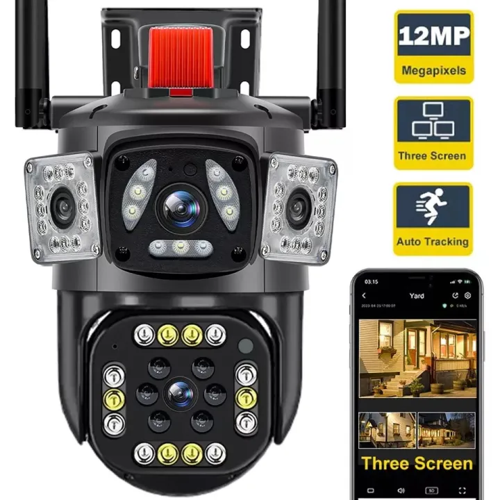 12MP 4+4+4 MP PTZ IP Camera Wireless Dome WIFI Surveillance Camera CCTV ...